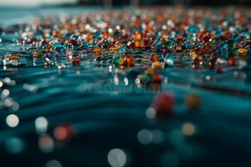 Microplastic Particles Float in the Ocean, Water Pollution. Save Planet ...