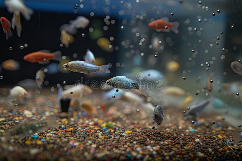 Microplastic Particles Swimming in a Fish Tank Stock Photo - Image of ...