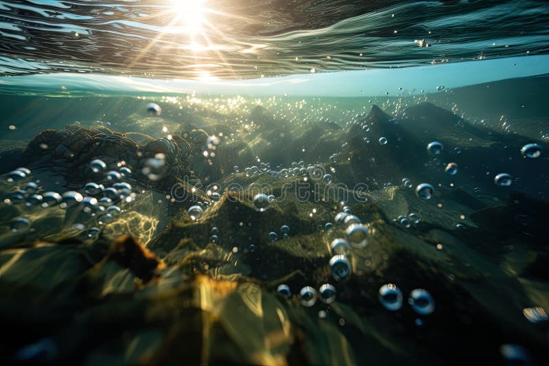 Microplastic Particles in the Water, with Sunlight Shining through Them ...