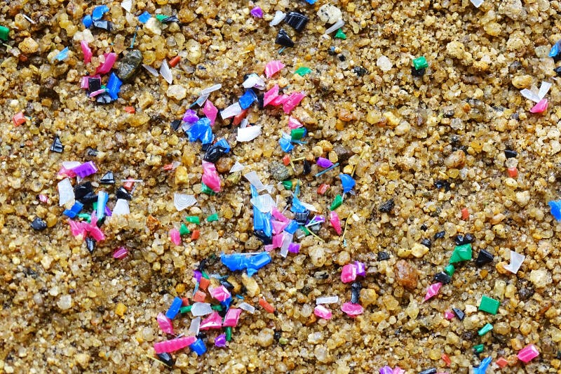 Microplastic Pollution on the Beach Sand Stock Photo - Image of waste ...