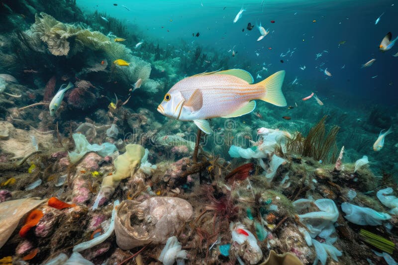 Microplastic Pollution in a Marine Ecosystem, with Fish and Other ...