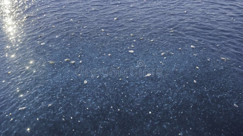 Microplastic Pollution in Ocean Waves Close-Up. Stock Illustration ...