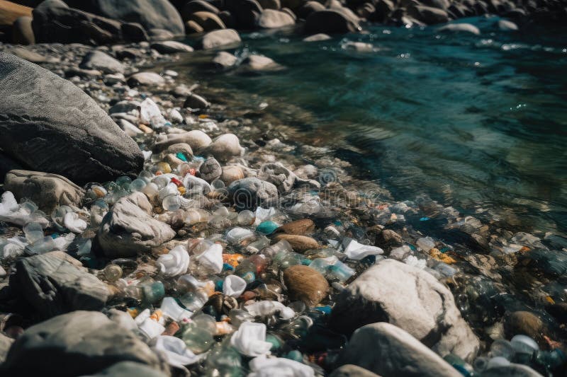 Microplastic Pollution in Rivers, with Microplastics Visible among ...