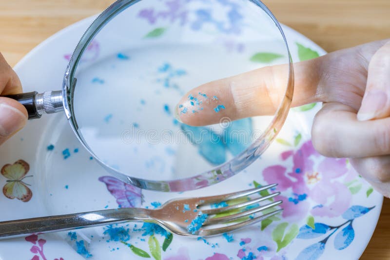 Microplastic Problem, Plastic Particles in Food, Air and Water, Concept ...