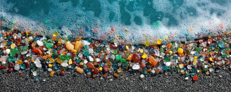 Microplastics an the Beach Environmental Pollution AI Generated Stock ...