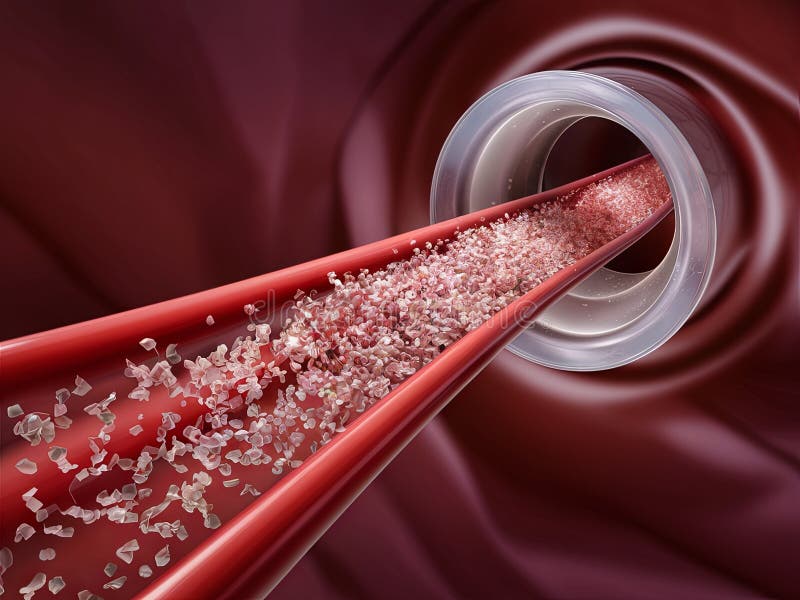 Microplastics in Blood Vessels Simulation Stock Illustration ...