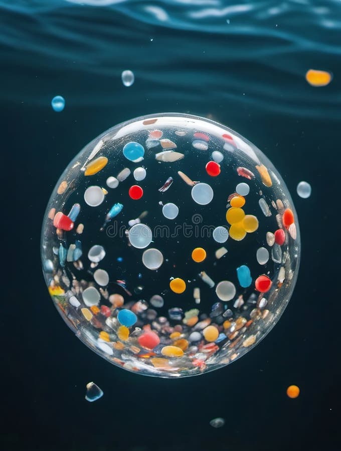Microplastics Floating in Water, Underwater Micro Plastic Pollution ...