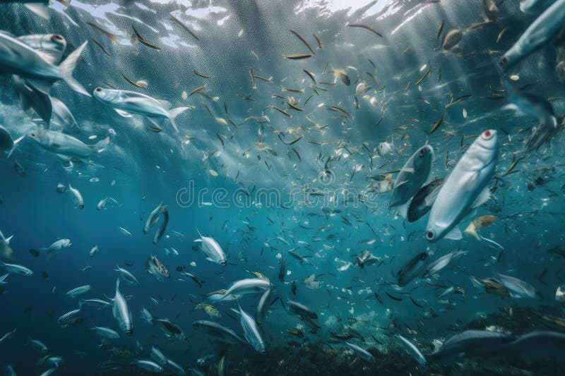 Microplastics in Fish Gills, Magnified View Stock Illustration ...