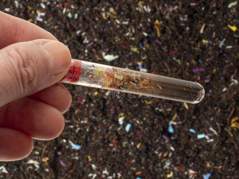 Microplastics in Soil a Test Tube with Soil Sample Stock Photo - Image ...