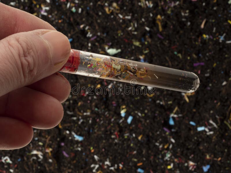 Microplastics in Soil a Test Tube with Soil Sample Stock Image - Image ...