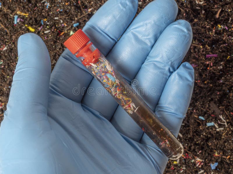 Microplastics in Soil a Test Tube with Soil Sample Stock Image - Image ...
