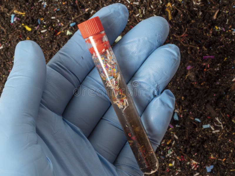 Microplastics in Soil a Test Tube with Soil Sample Stock Image - Image ...