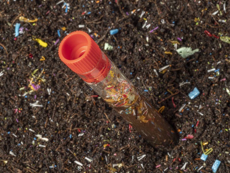 Microplastics in Soil a Test Tube with Soil Sample Stock Image - Image ...