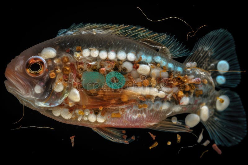Microplastics in the Stomach of a Fish, with Its Digestive System ...