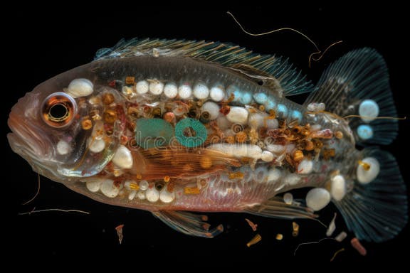 Microplastics in the Stomach of a Fish, with Its Digestive System ...
