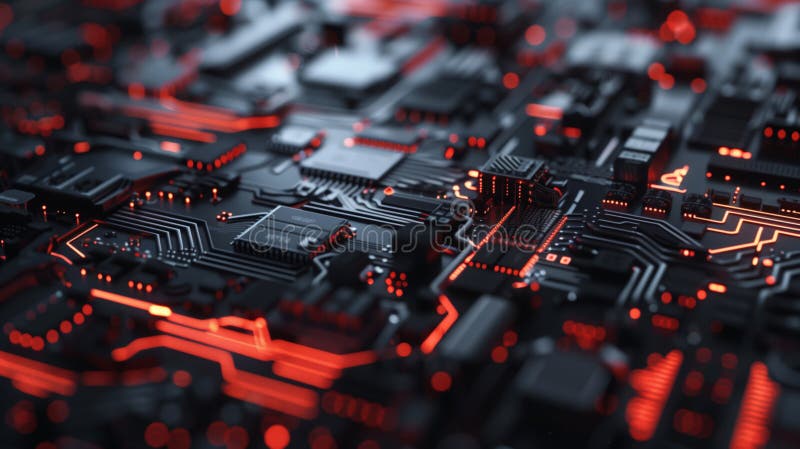 The Microplate of the Processor. Working Network Stock Illustration ...