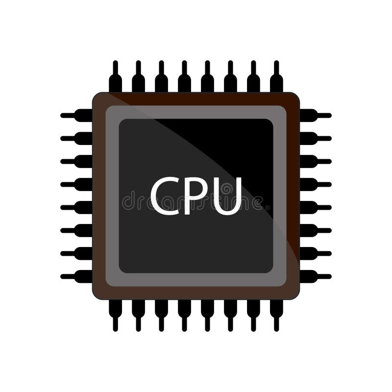 Microprocesador De Datos Digitales De Icono De Chip De Cpu Stock de ilustración - Ilustración de ...