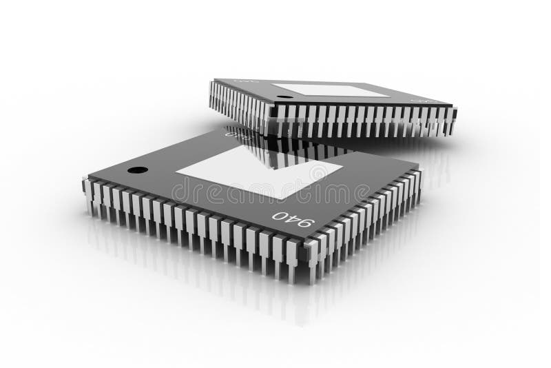 Microprocesador Electrónico Del Circuito Integrado Stock de ilustración ...