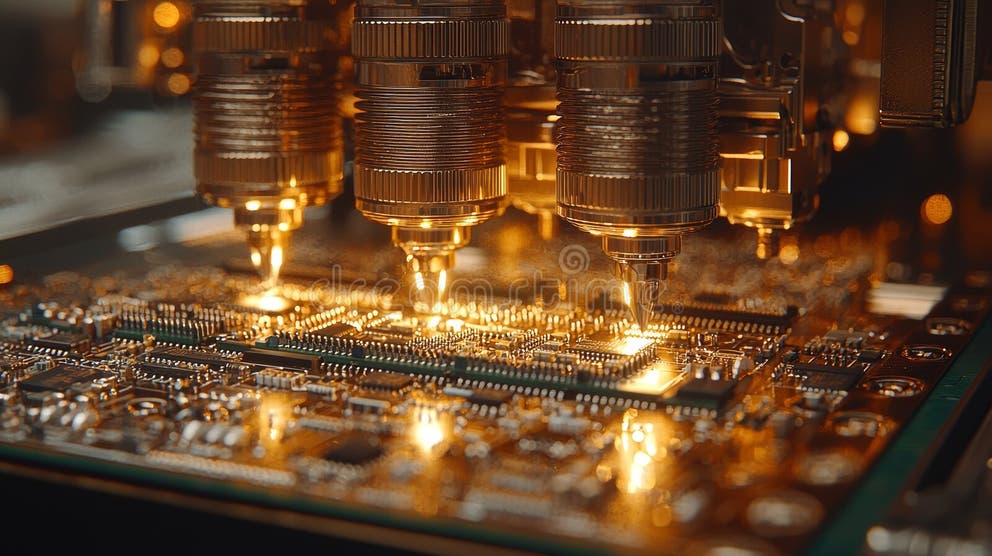 Microprocessor Assembly with Precision in Technology Stock Illustration ...