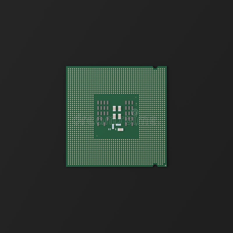 CPU Microprocessor Icon with Human Head Silhouette Stock Photo - Image ...