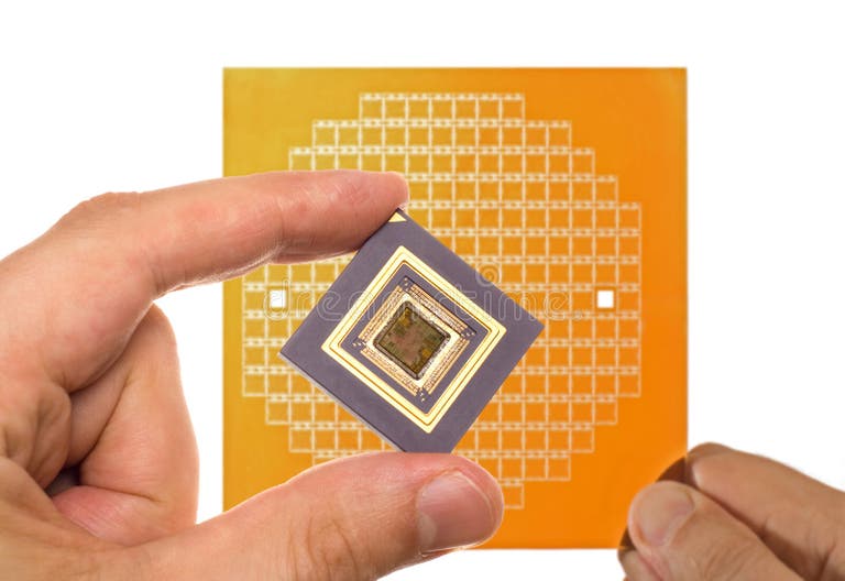 Microprocessor and Chip Mask in Hand Stock Image - Image of glass ...