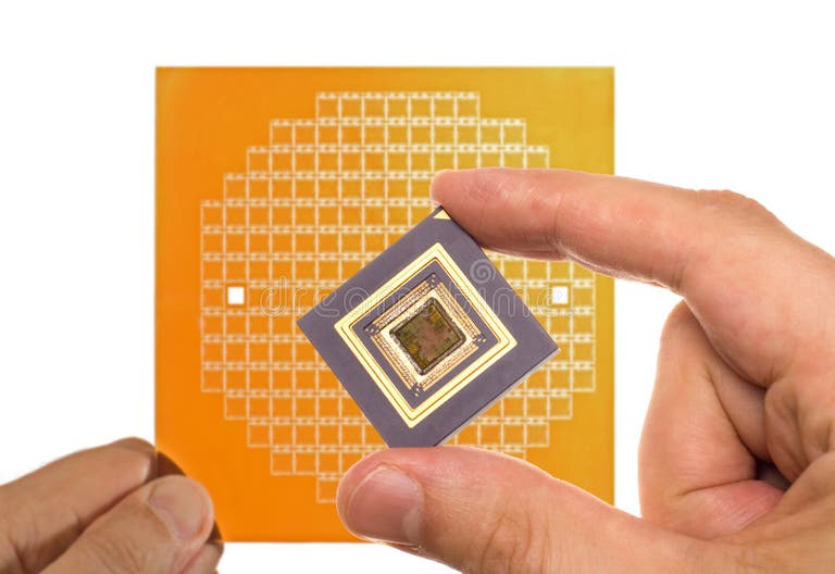 Microprocessor and Chip Mask in Hand Stock Image - Image of industry ...