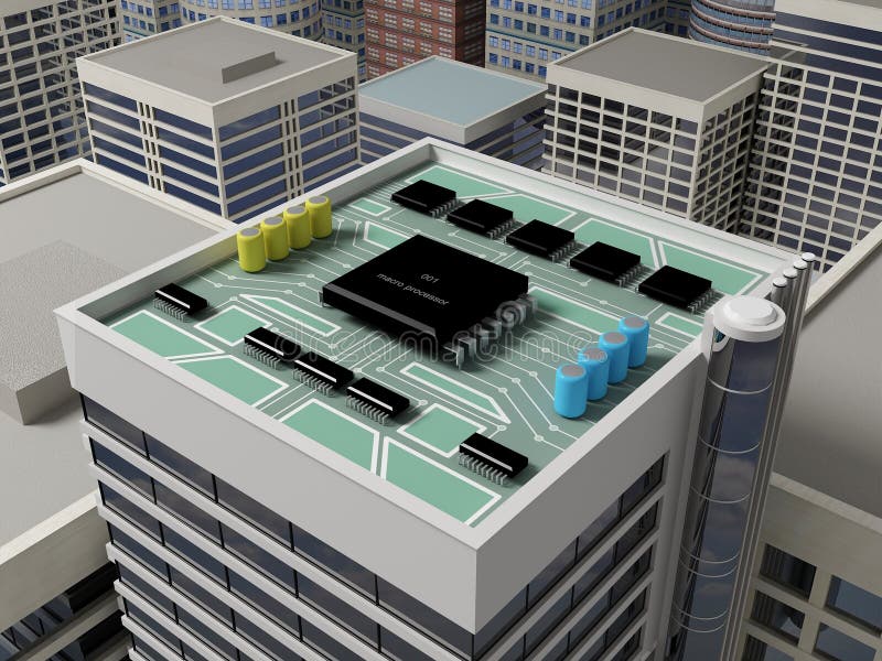 Microprocessor. stock illustration. Illustration of urbanism - 54553254