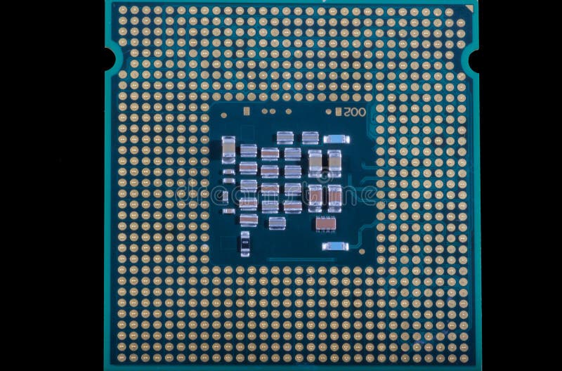 Microprocessor - Closeup Detail Stock Image - Image of detail, grid ...