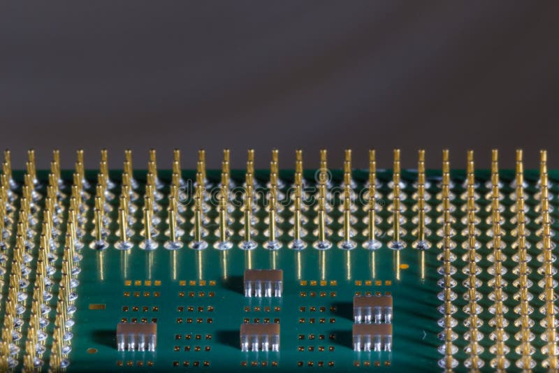 Microprocessor - Closeup Detail Stock Image - Image of detail, grid ...