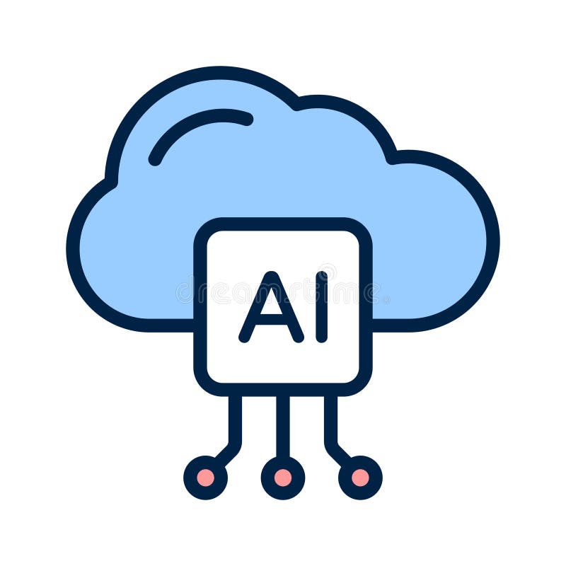 Microprocessor with Cloud, Concept Icon of Cloud Technology, Ai Cloud ...