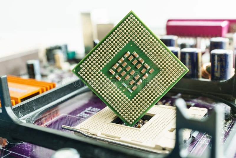 Microprocessor of Computer on Board Stock Photo - Image of ...