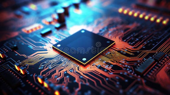 Microprocessor Computer Chip Technology Stock Illustration ...