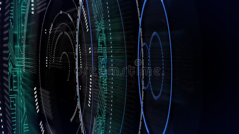 Microprocessor Connections Over Multiple Neon Round Scanners on Black ... Microprocessor Connections Over Multiple Neon Round Scanners on Black ...