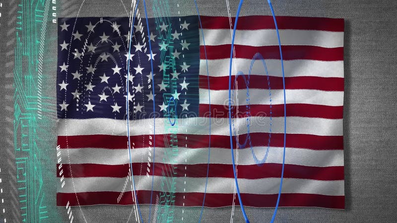 Flag Of Usa On A Microprocessor Cpu Or Gpu Microchip On A Motherboard Ai Bill Or Act Stock