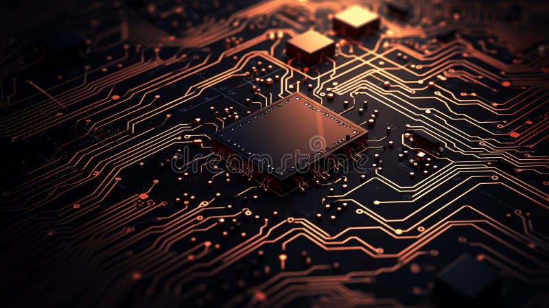 Microprocessor Cpu Circuit Board Artificial Intelligence Digitization Of Artificial Neural