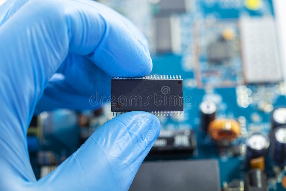 Microprocessor in the Hands of a Scientist Stock Image - Image of ...