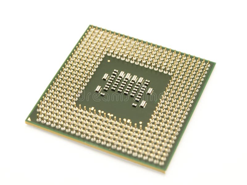 Microprocessor Isolated on White Stock Photo - Image of cache, chip ...