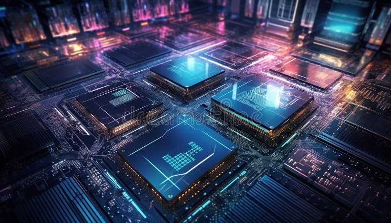 Microprocessor stock illustration. Illustration of monitor - 274443913