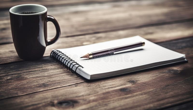 Paper and pencil on desk stock illustration. Illustration of realistic ...