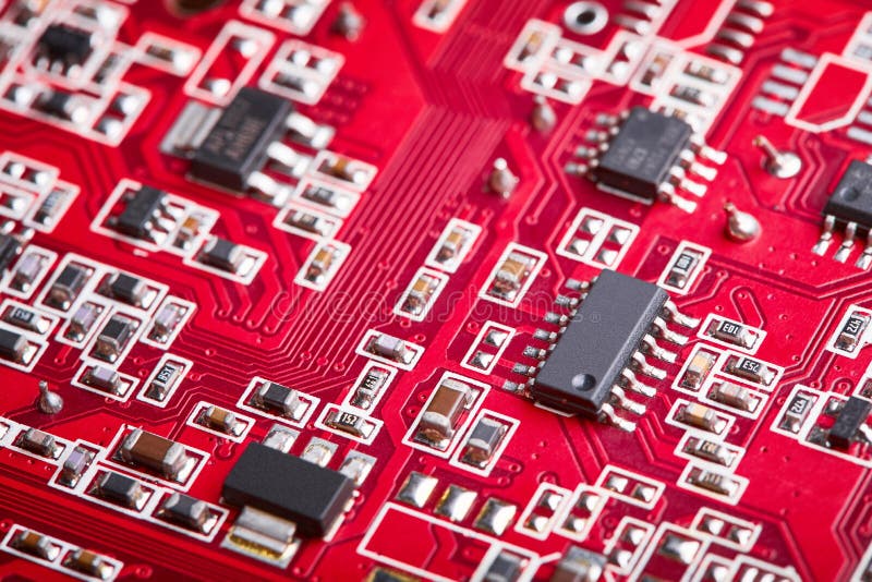 Microprocessor on Printed Circuit Board Stock Photo - Image of printing ...