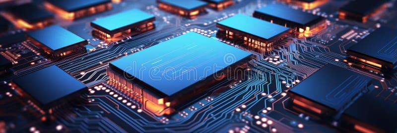 Microprocessor on a Printed Circuit Board, Electronic Technology ...