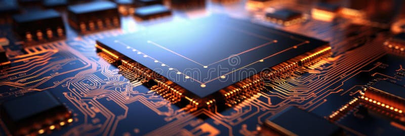 Microprocessor on a Printed Circuit Board, Electronic Technology ...
