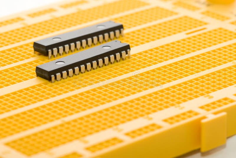 Microprocessor On Protoboard Picture. Image: 3010284