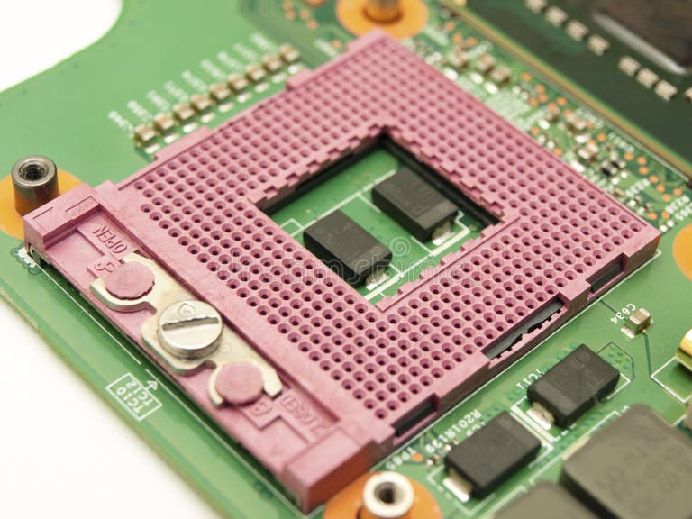 Microprocessor Slot on a Circuit Board Stock Image - Image of device ...