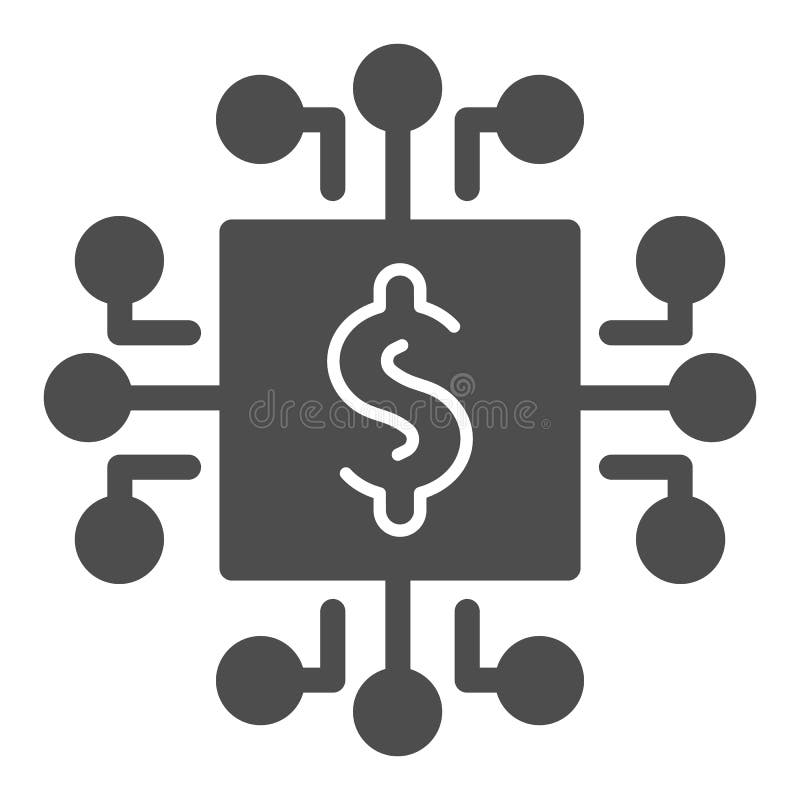 Microprocessor Solid Icon. Processor Chip with Dollar Symbol, Glyph ...