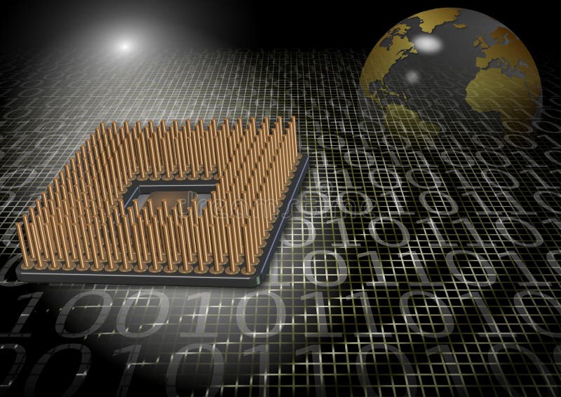 Microprocessor and CPU Technology Concept Stock Illustration ...