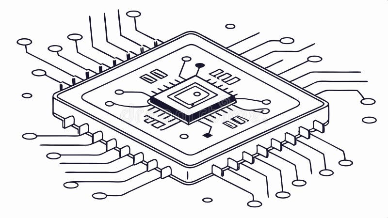 Microprocessor Vector Design Computer Chip Cpu Electronic Component