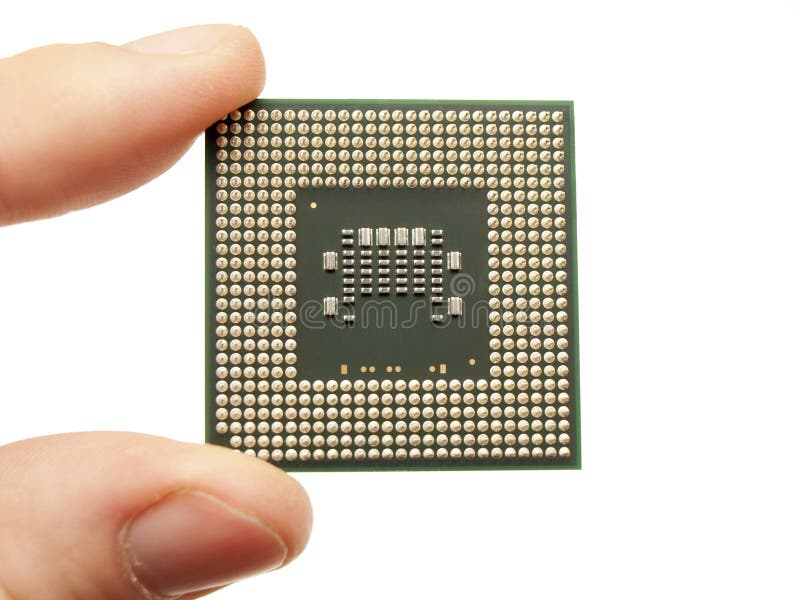 Microprocessore Isolato Su Bianco Immagine Stock - Immagine di truciolo ...