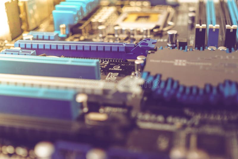 Microprocessors and Other Electronics on Circuit Board Stock Image ...