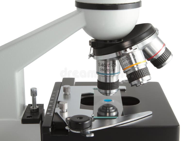 Research Stereo Microscope with Monitor Stock Photo - Image of white ...